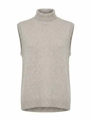 Brunello Cucinelli Turtleneck Sequined Vest - Multicolor