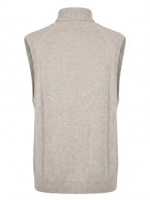 Brunello Cucinelli Turtleneck Sequined Vest - Multicolor