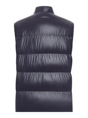 Moncler Restigo Quilted Vest With Logo Patch - Blue