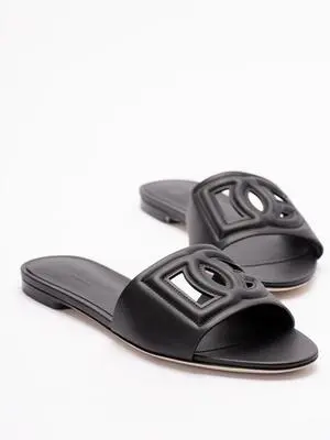 Dolce & Gabbana Leather Logo Slides