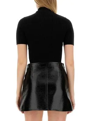 COURREGES Ribbed Knit T-shirt