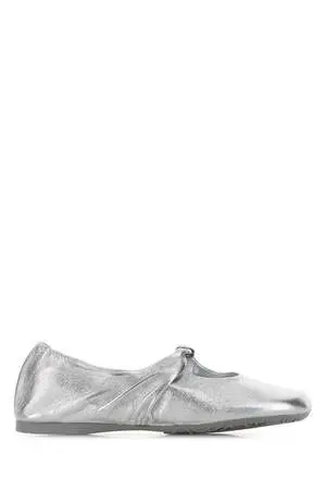 Loewe Leather Pebble Soft Ballerinas - Silver