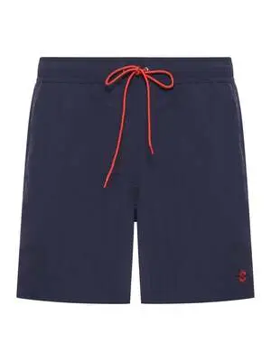 Celine Swimsuit In Technical Fabric With Embroidered Logo - Blue