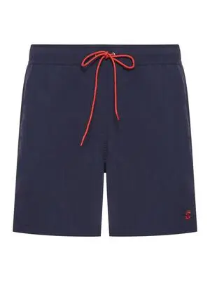 Celine Swimsuit In Technical Fabric With Embroidered Logo - Blue