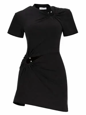 Rabanne Mini Abito Con Dettagli Piercing - Black