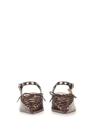 GANNI Lace-up Mule - Multicolor