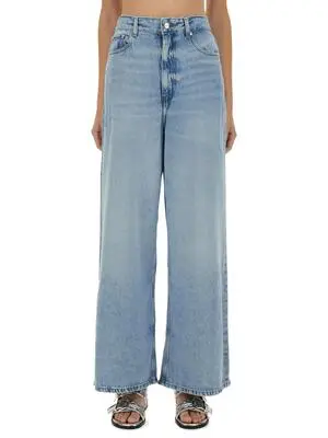 GANNI Baggy Denim Trousers - Blue