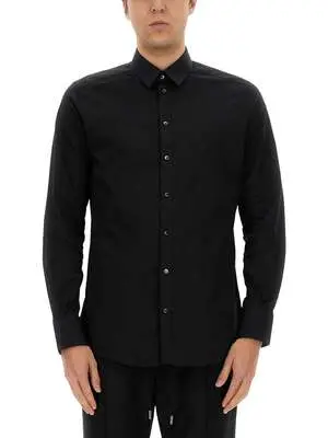Dolce & Gabbana Gold Poplin Stretch Shirt - Black