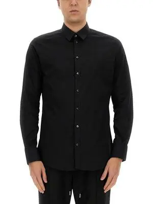 Dolce & Gabbana Gold Poplin Stretch Shirt - Black