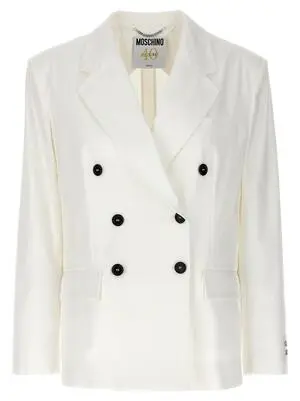 Moschino Double-breasted Blazer - White