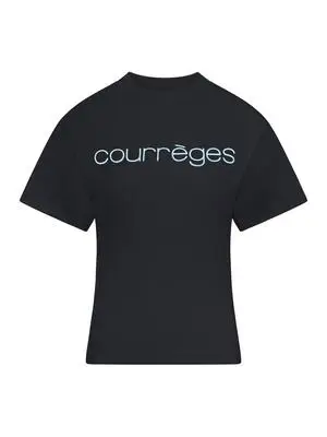 COURREGES Printed Cotton Jersey T-shirt