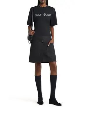 COURREGES Printed Cotton Jersey T-shirt