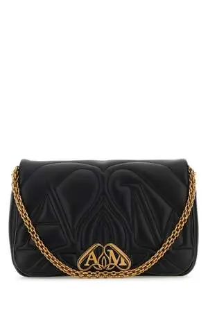 Alexander McQueen Leather Seal Shoulder Bag - Black