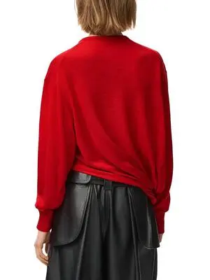Loewe Draped Merino Wool Sweater - Red