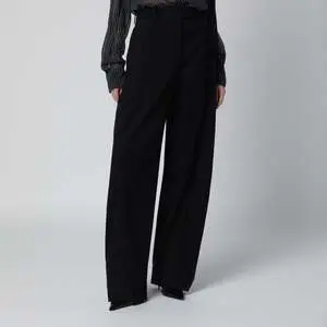 THELATEST Cotton Palazzo Trousers - Black
