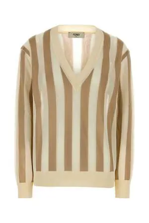 Fendi Embroidered Silk Blend Sweater - Multicolor