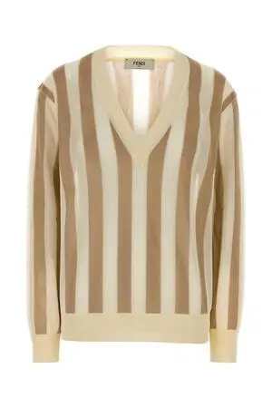 Fendi Embroidered Silk Blend Sweater - Multicolor
