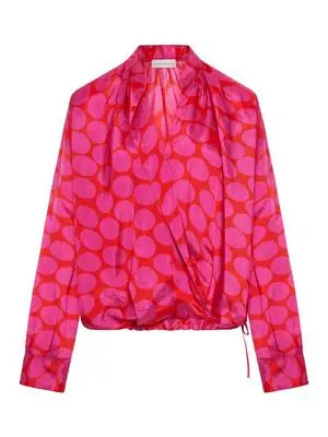 Dries Van Noten Maxi Polka Dot Print Blouse - Pink