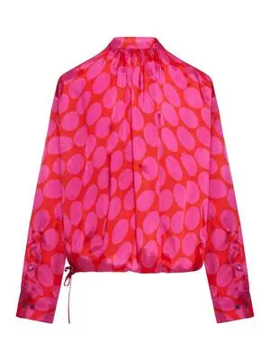 Dries Van Noten Maxi Polka Dot Print Blouse - Pink