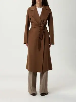 Max Mara Wool And Silk Overcoat - Brown