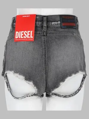 DIESEL® Frayed Denim Shorts - Gray
