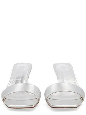 AeydĒ Gilly Leather Heels - Silver