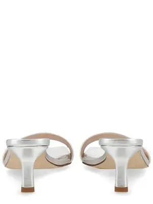 AeydĒ Gilly Leather Heels - Silver