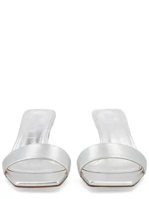 AeydĒ Gilly Leather Heels - Silver