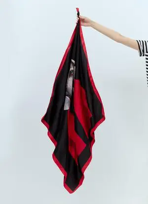 Max Mara Printed Silk Scarf - Red