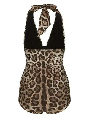 Dolce & Gabbana Leopard-print Swimsuit - Multicolor