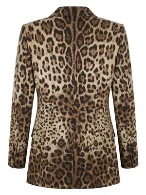 Dolce & Gabbana Leopard-print Double-breasted Blazer - Multicolor