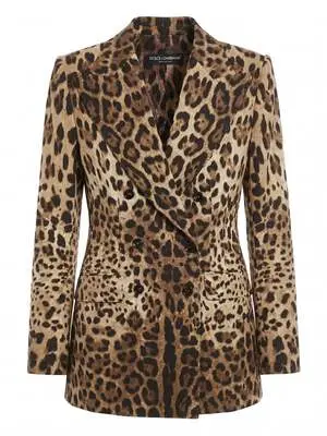Dolce & Gabbana Leopard-print Wool Blazer - Multicolor