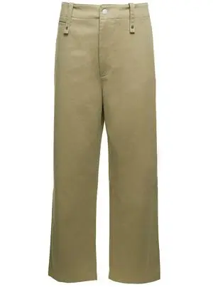 Burberry Beige Wide-leg Pants In Cotton - Multicolor