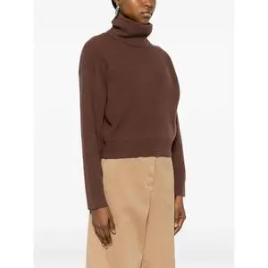 Brunello Cucinelli Cashmere And Silk Blend Ribbed Roll Neck Jumper - Brown