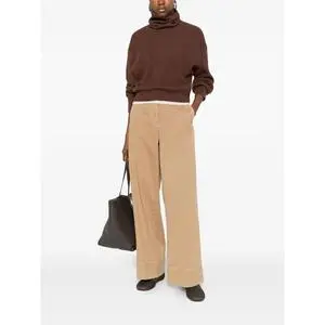 Brunello Cucinelli Cashmere And Silk Blend Ribbed Roll Neck Jumper - Brown