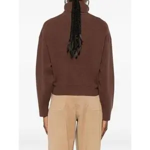 Brunello Cucinelli Cashmere And Silk Blend Ribbed Roll Neck Jumper - Brown