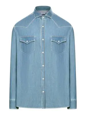 Brunello Cucinelli Long-sleeved Denim Shirt - Multicolor
