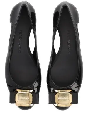 FERRAGAMO Nara Jelly Ballerina - Black