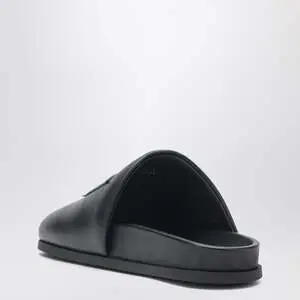 Givenchy Label Flat Mules In Nappa Leather - Black
