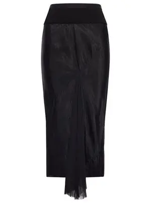 Rick Owens Asymmetric Midi Skirt - Black