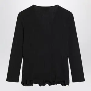 Fendi Wool Pullover With Logo Embroidery - Black