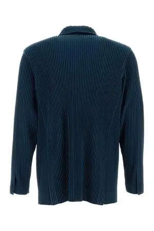 Issey Miyake Navy Polyester Blazer - Blue