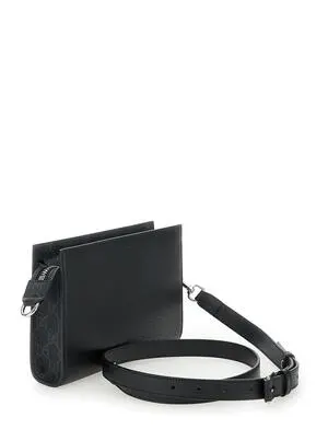 Gucci Super Mini Crossbody Bag With Logo Patch In Leather