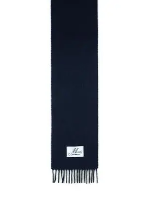 Marni Dark Brushed Alpaca Blend Scarf - Blue