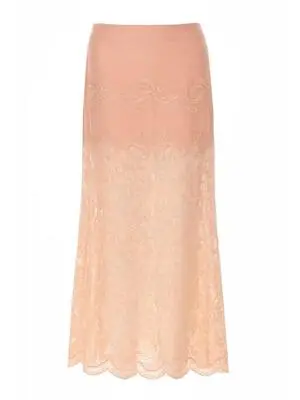 Rabanne Midi Lace Skirt - Pink