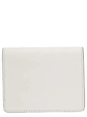 Acne Studios White Card-holder With Embossed Logo In Hammered Leather
