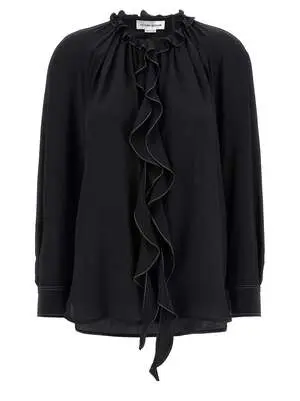 Victoria Beckham Ruffle Silk Blouse