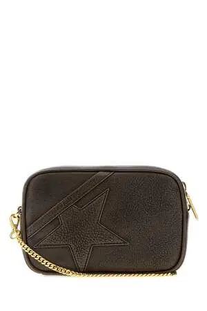 GOLDEN GOOSE Dark Leather Mini Crossbody Bag - Brown