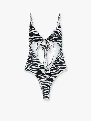 Attico One-piece Swimsuit With Zebra Print - Multicolor