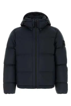 Stone Island Navy Nylon Down Jacket - Blue